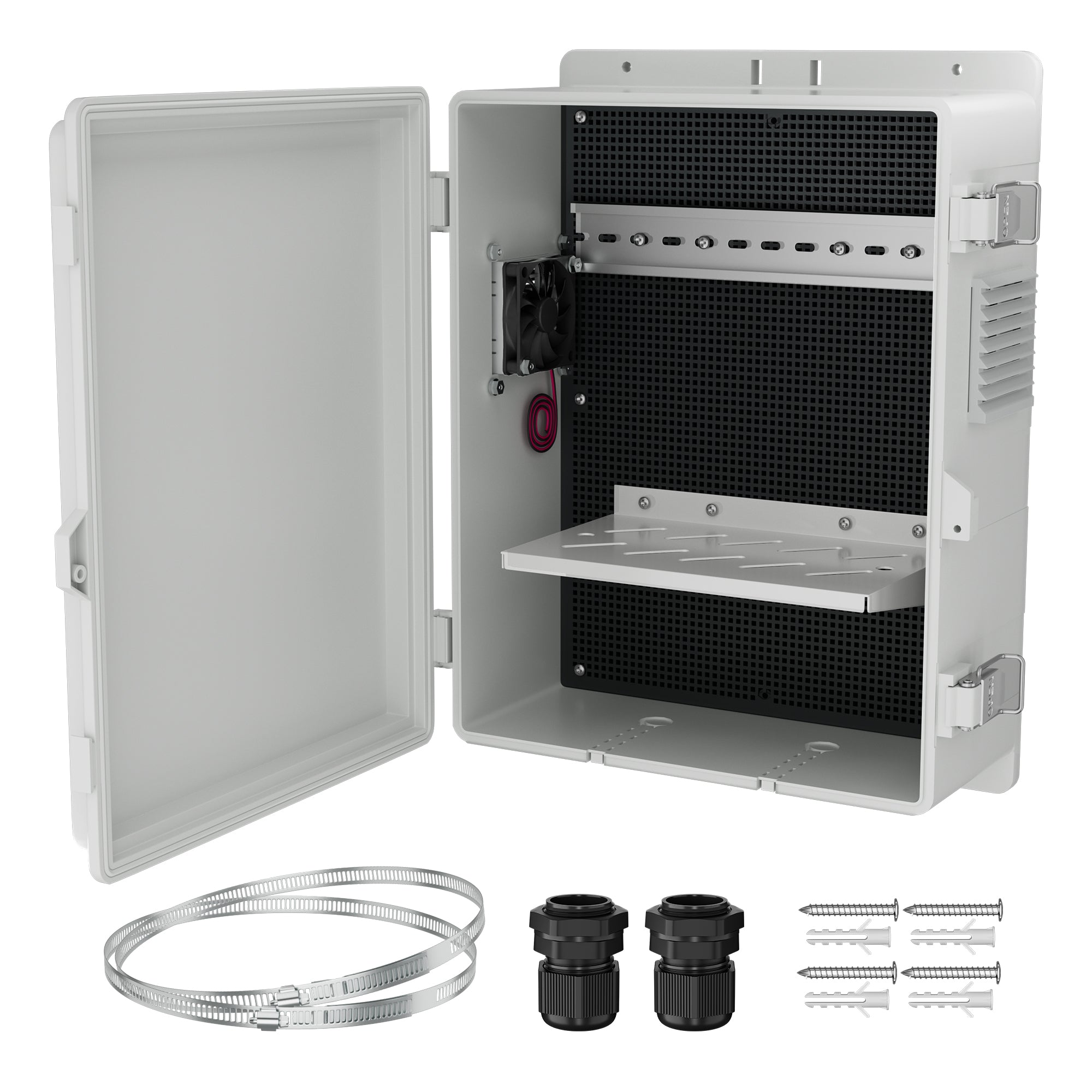 Weatherproof and Vented Electrical Enclosure Box - Pole/Wall Mountable ...