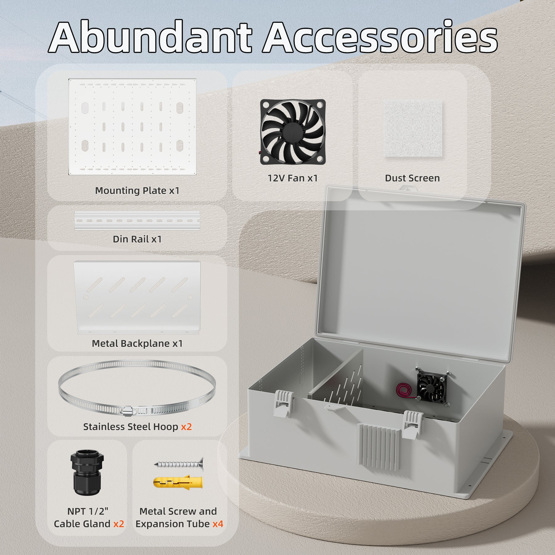 Outdoor Waterproof Vented NEMA Electrical Box with Cooling Fan - 18.1 ...