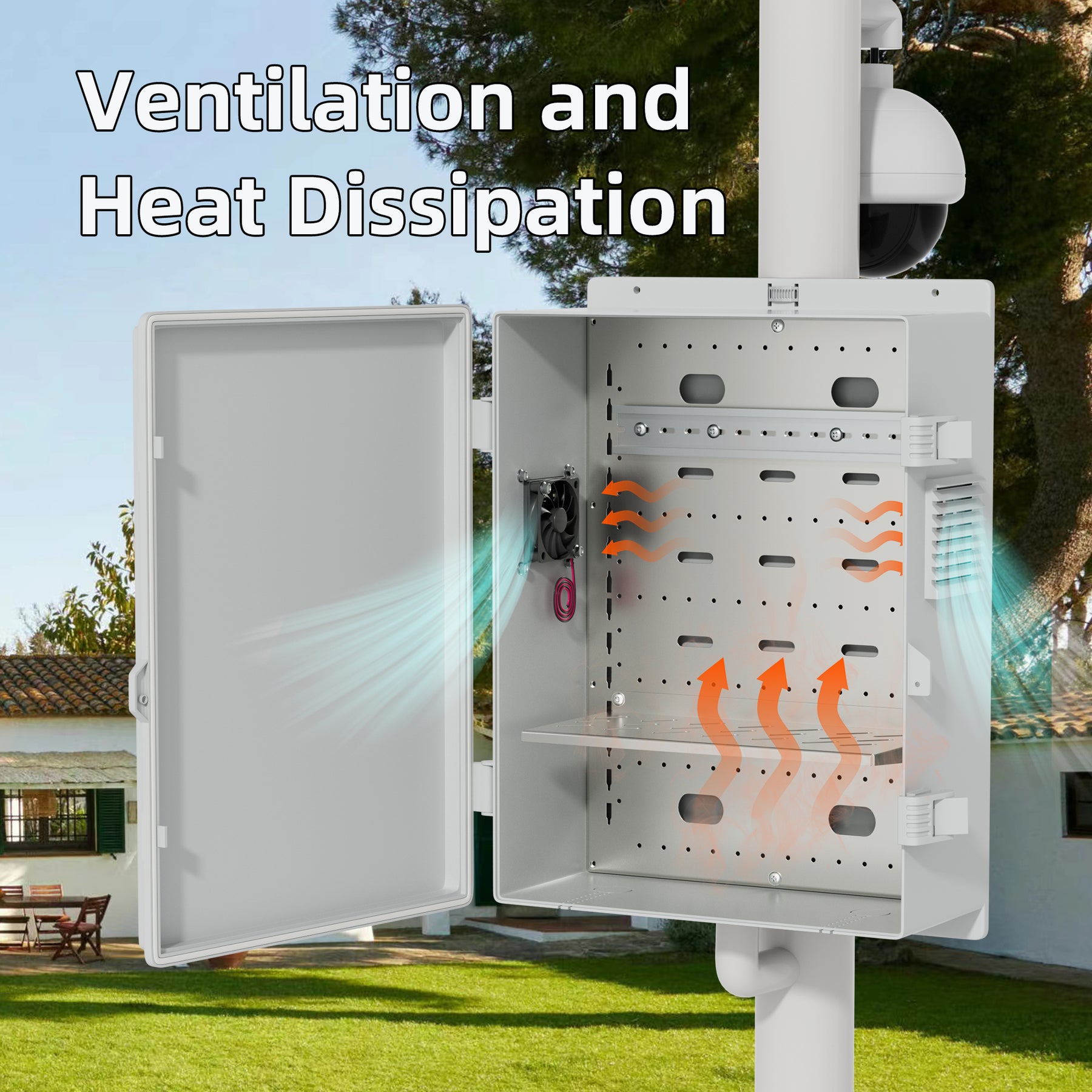 Outdoor Waterproof Vented NEMA Electrical Box with Cooling Fan - 18.1 ...