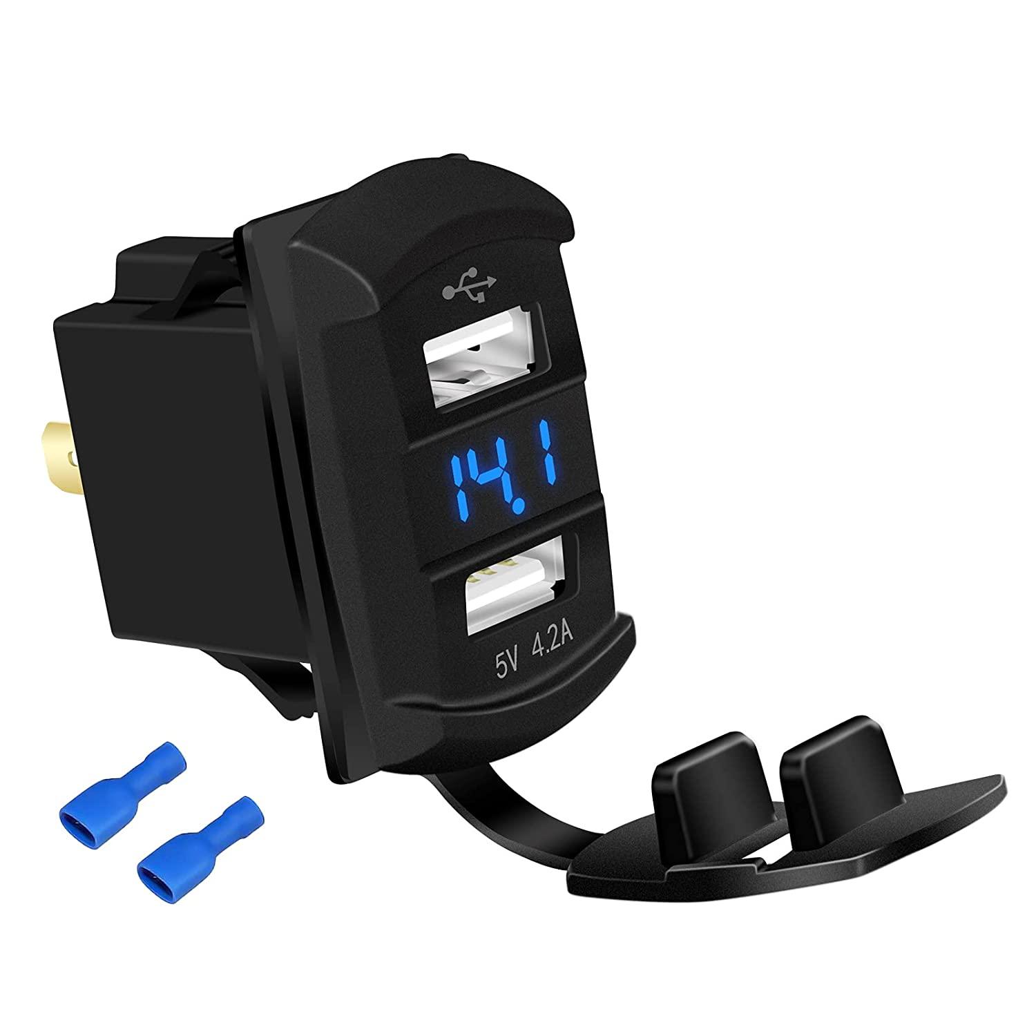 Rocker Switch Style 4.2A Dual Car Charger Marine USB Outlet – DAIER