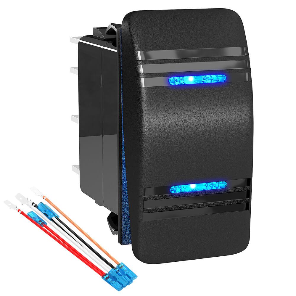 20A 12V 3 Way Dual LED 7 Pin Momentary DPDT Rocker Switch – DAIER