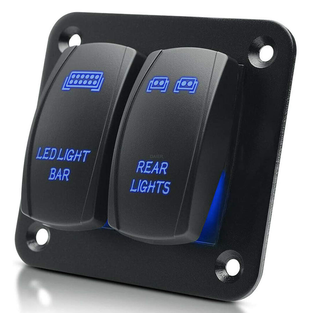 2 Gang LED Light Bar Rear Lights Rocker Switch Panel – DAIER